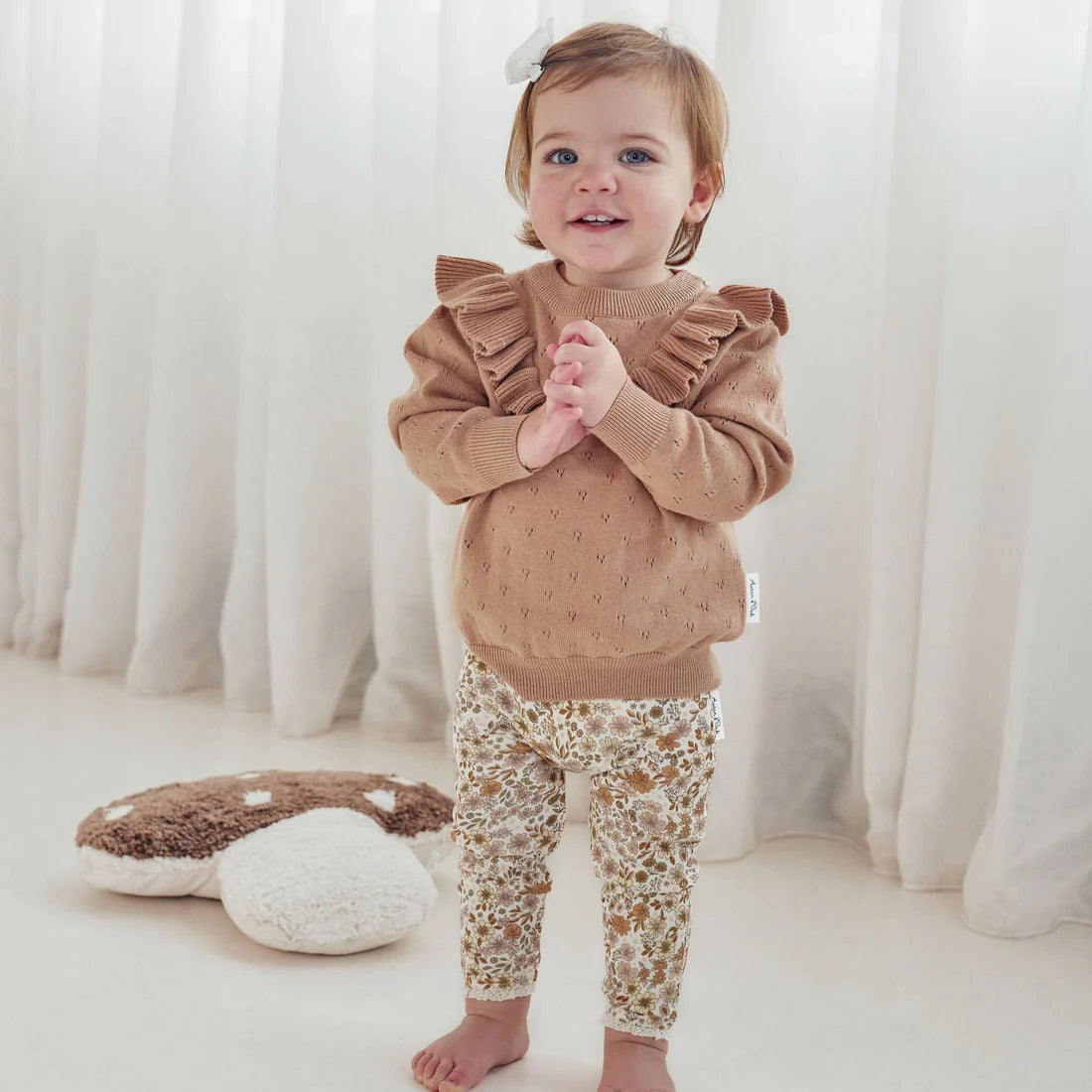 Aster & Oak Cocoa Ruffle Knit Jumper – La Petite Boudoir